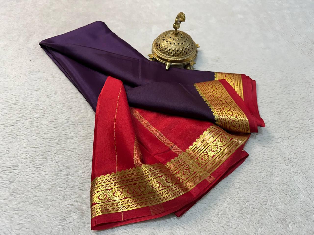 Heritage Craftsmanship: Mysore Silk Sarees with Fine Zari Touch ...