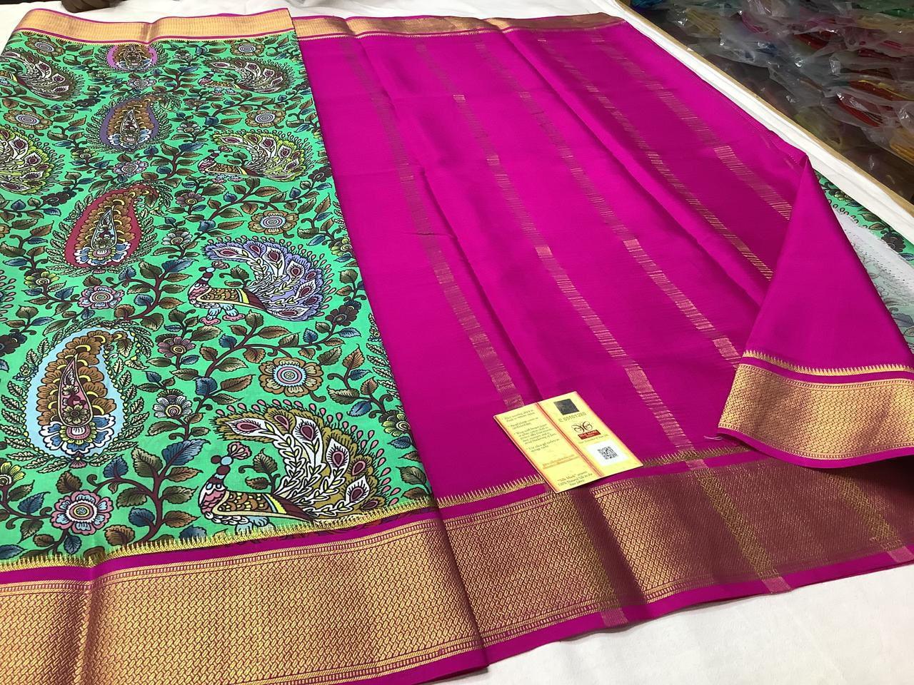 Enchanting Mysore Printed Floral Silk Sarees – Mysore Pattu