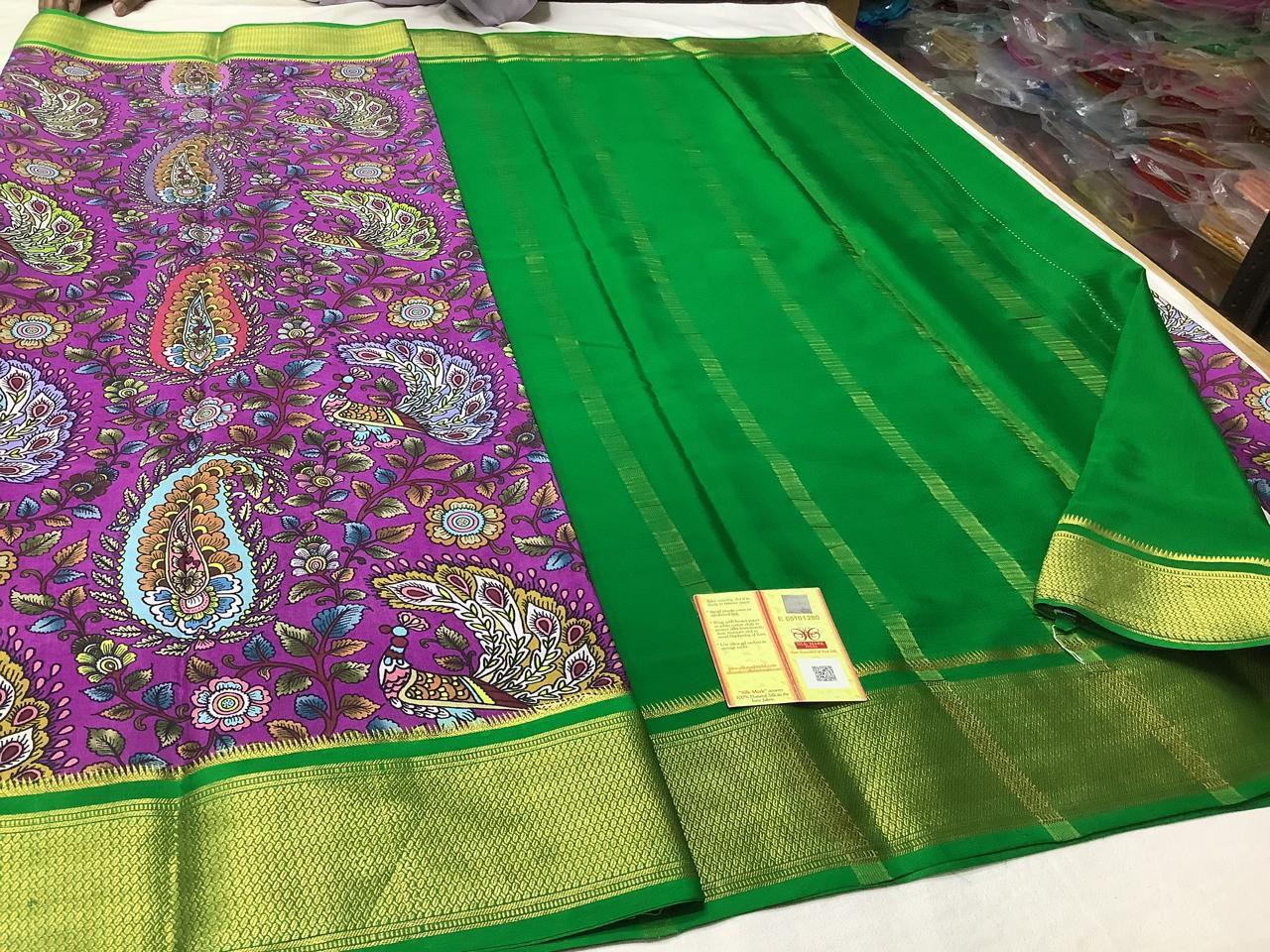 Mysore Printed Floral Silk Sarees for Special Moments – Mysore Pattu