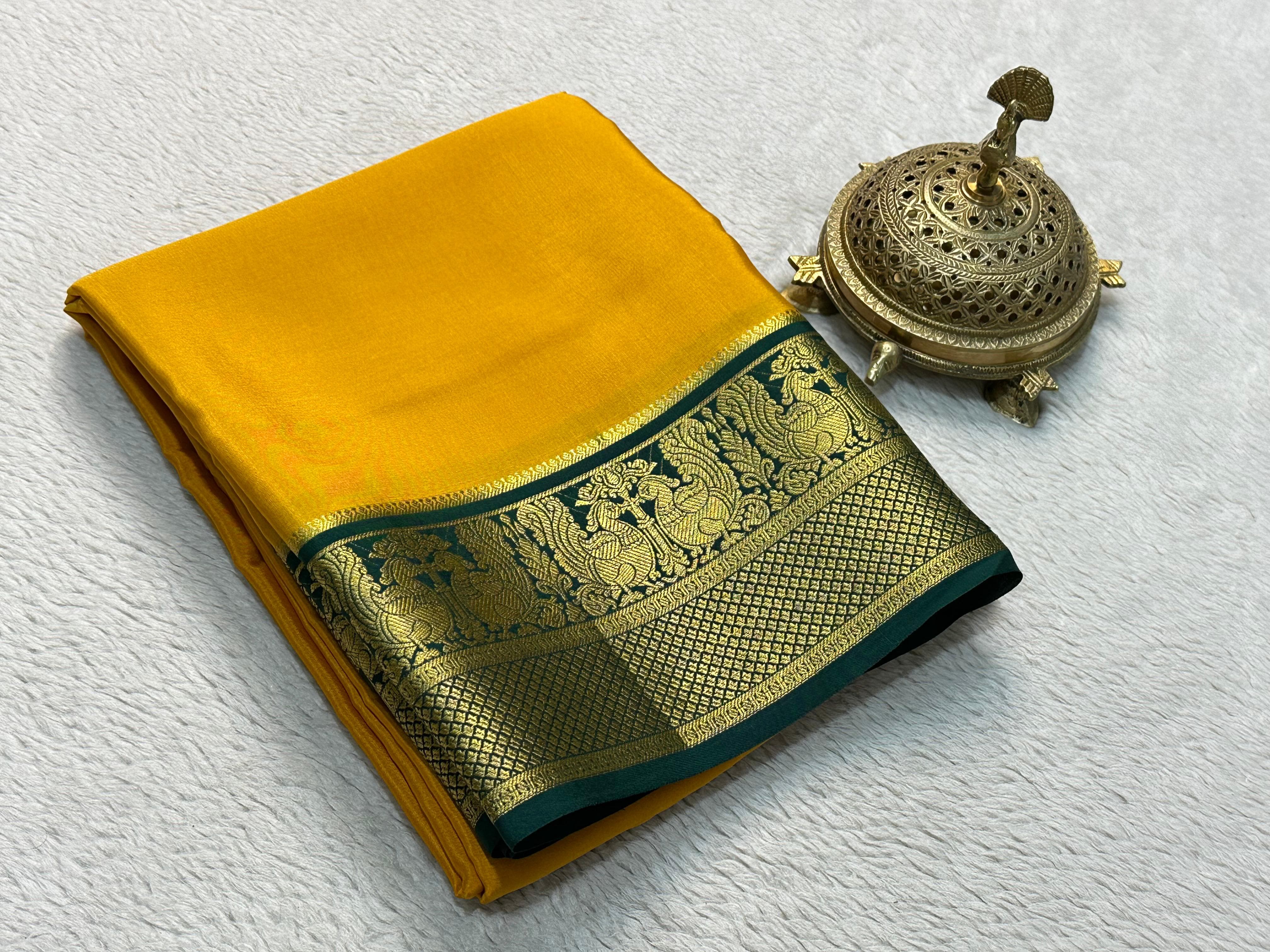Grace the Occasion with Our Enchanting Rich Peacock Border Sarees ...