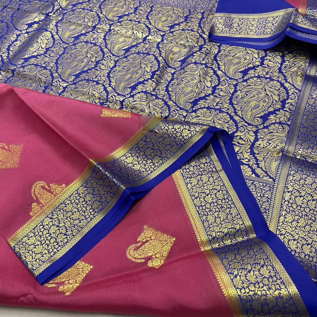 Pure crepe mysore silk sarees With beautiful Zari weaving motifs ...